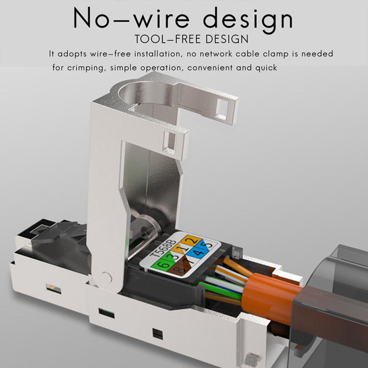 8Pcs Tool-Free Shielded RJ45 Cat 7 Termination Plug Cat7 Plug / Cat7 ...