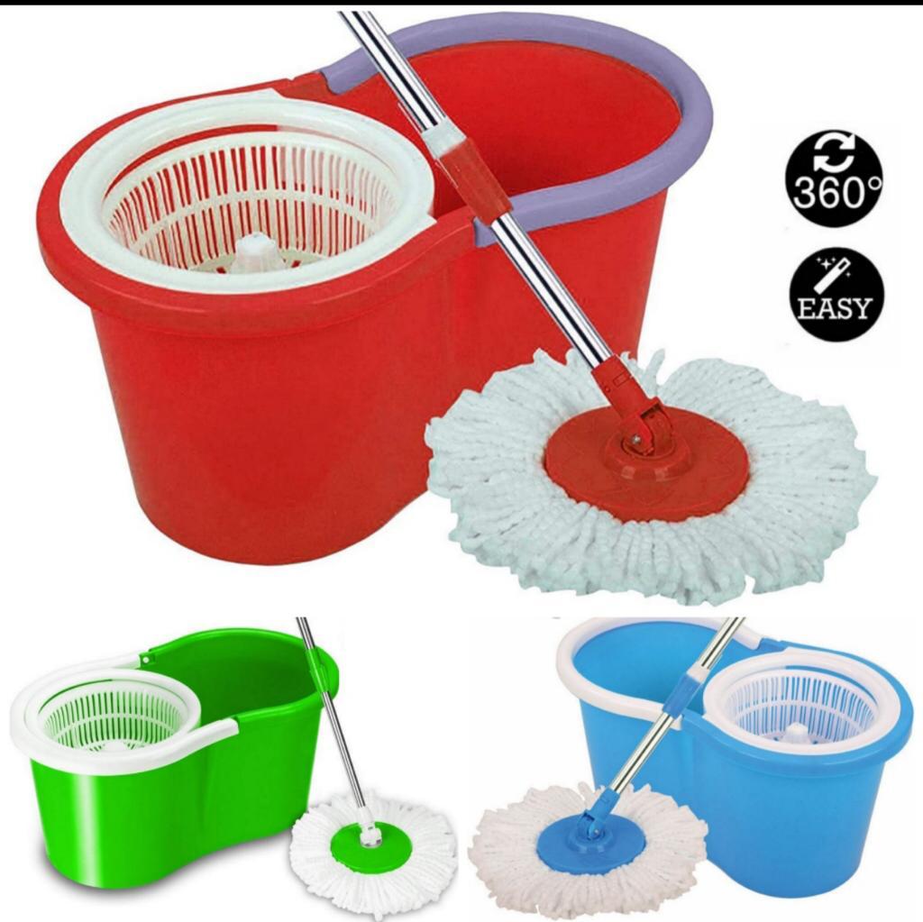 Spin Magical Mop Set plastic bucket- spin mop 60 Easy to Use Spin Mob ...