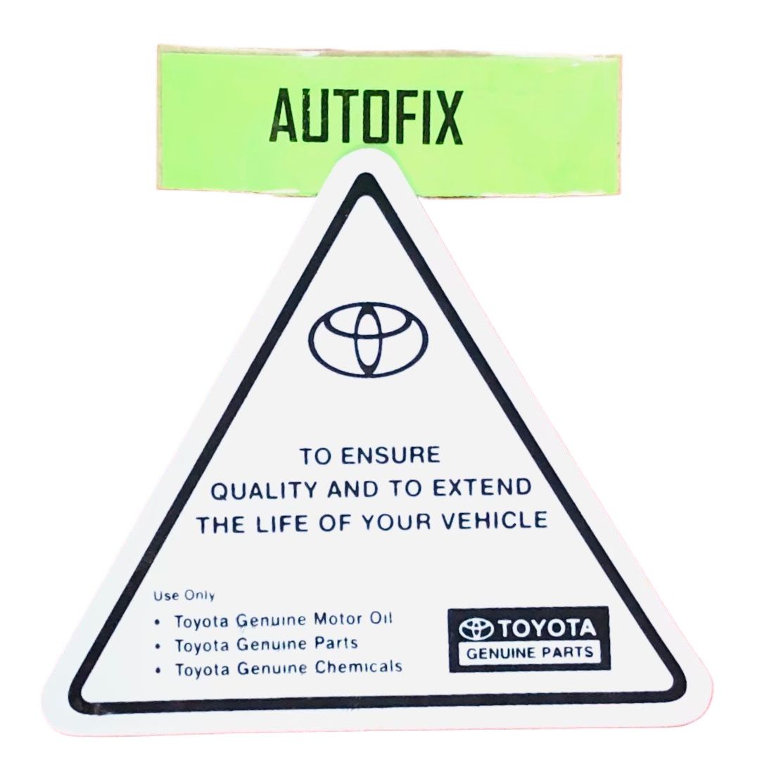 Toyota Corolla Engine room bonnet sticker White 01 PC | Daraz.pk