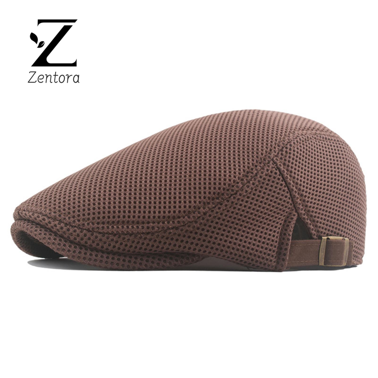 Zentora Men Cap Eye-catching Breathable Mesh Adjustable Men Beret Hat ...