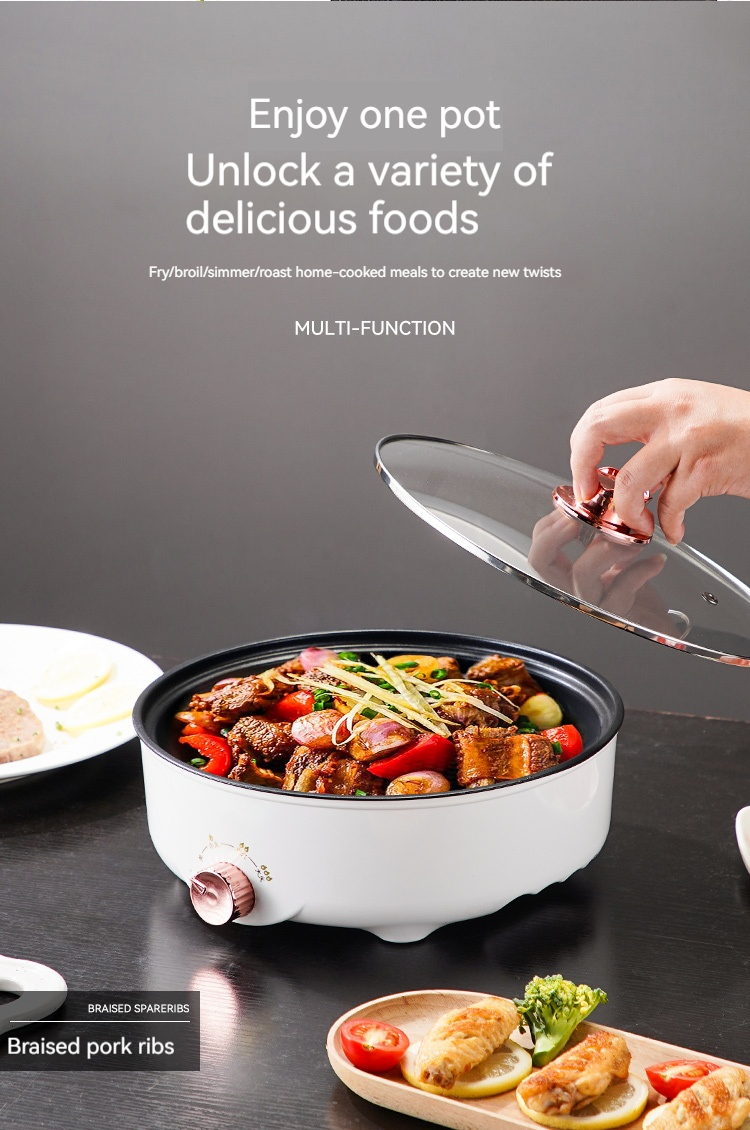 26CM Hot Pot Multi-Functional Electric Frying Pan Cooking Pot Electric ...