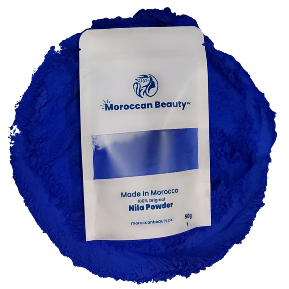 Moroccan Blue Nila Powder – 50g | Natural Face Mask for Brightening ...