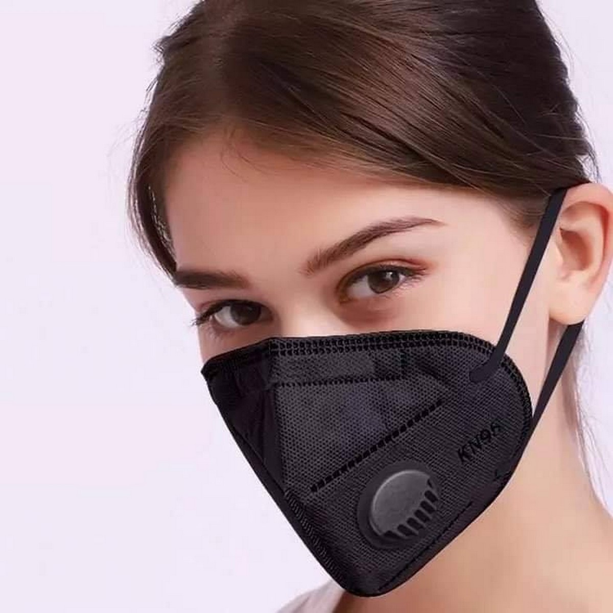 KN95 Black Face Protective Mask with_Respirator, 5 Layers Protection ...