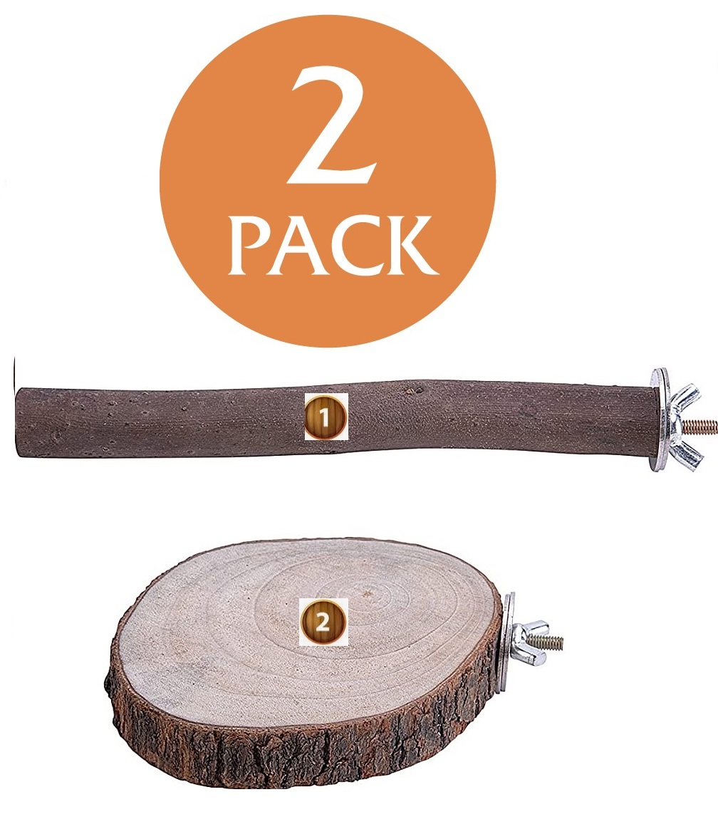 customized hand made ird Parrot 2 Toys Pack, Perch Platform for Cage ...