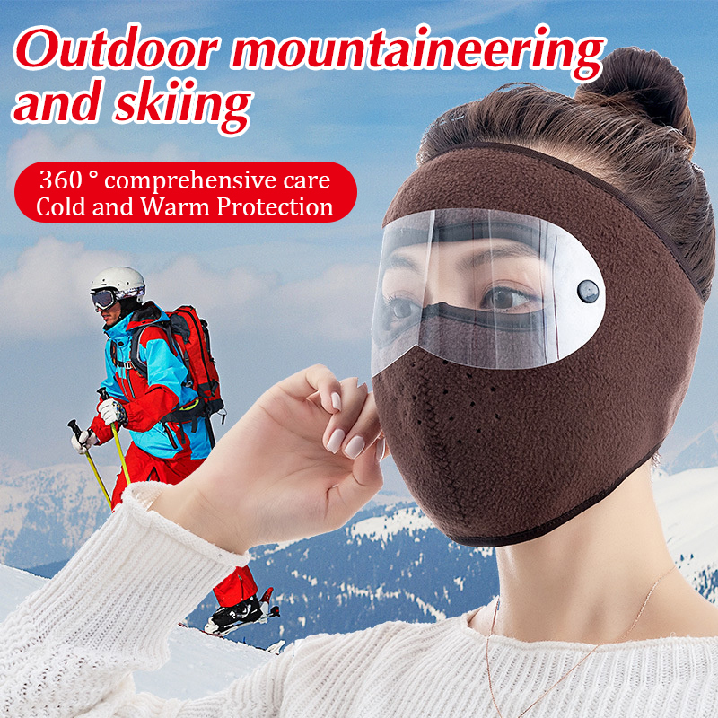 Full Face Cycling Ear Protection Mask Goggles Cold Wind And Dust ...
