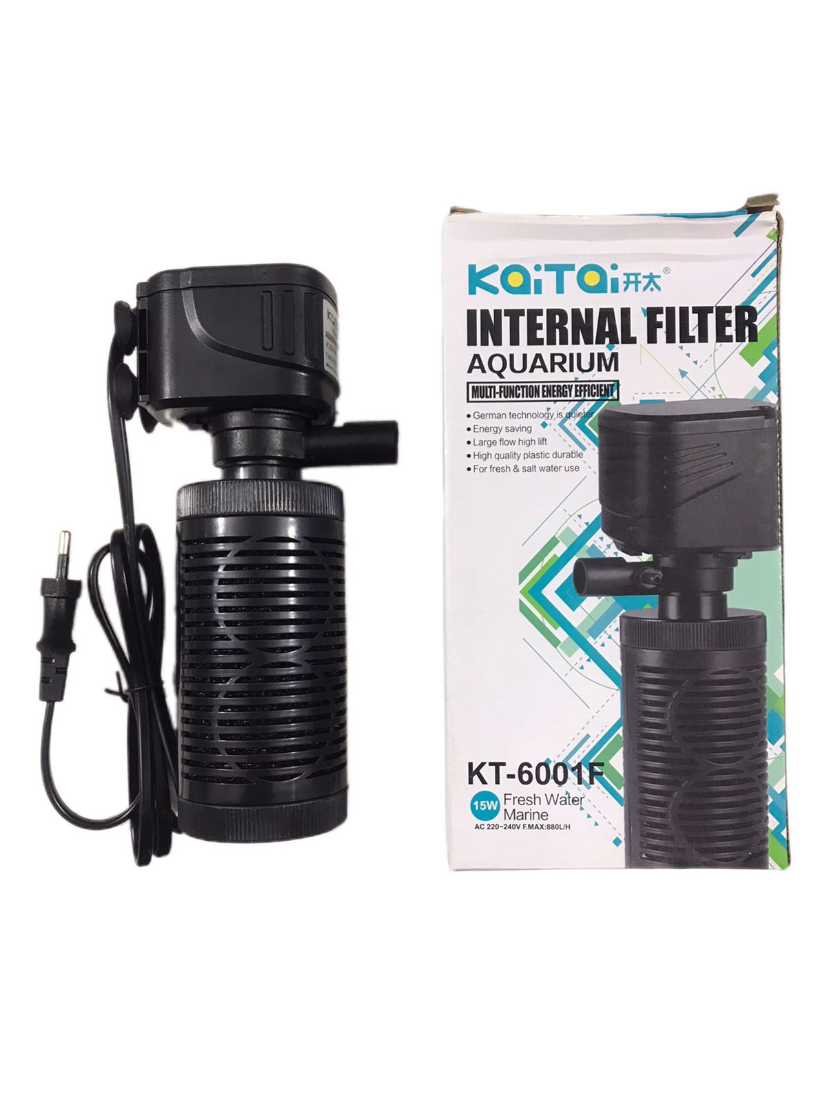 KaiTai Internal Filter For Fish Aquarium KT-6001F (Power: 15W 880L/H ...