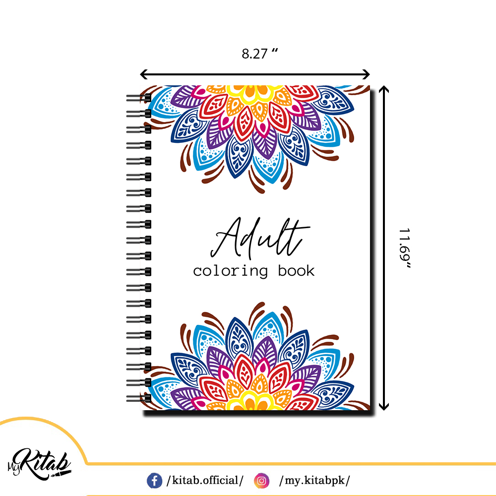 MyKitab - Adult coloring book - Mandala art-A4 White - by Mykitab ...