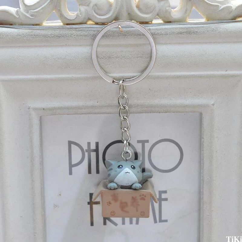 HP Cute Carton Cat Keychain for Women Men Funny Key Ring Animal Car Key ...