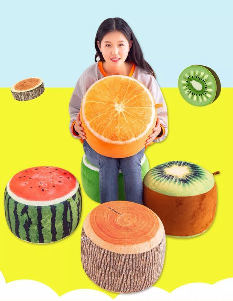 Foldable 3D Fruit Inflatable Stool Pillow Watermelon Orange Lemon ...