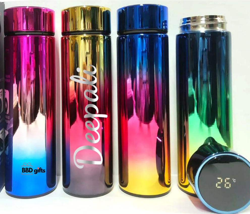 500Ml Temperature Display Water Bottle, Smart Thermos Water Bottle, LED ...