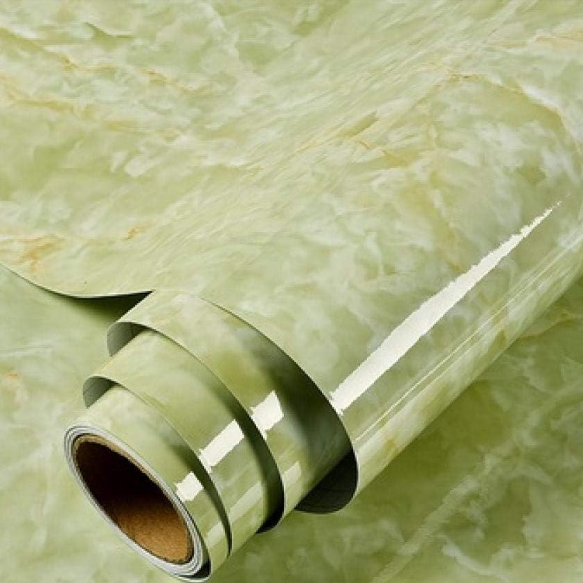 Self Adhesive Marble Sheet for Kitchen (Green / Cyan Blue) - Anti Oil ...
