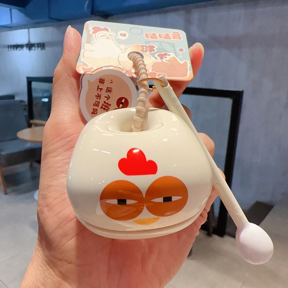 Funny Silica Gel Wooden Fish Keychain Cluck PVC Chick Key Ring Three ...