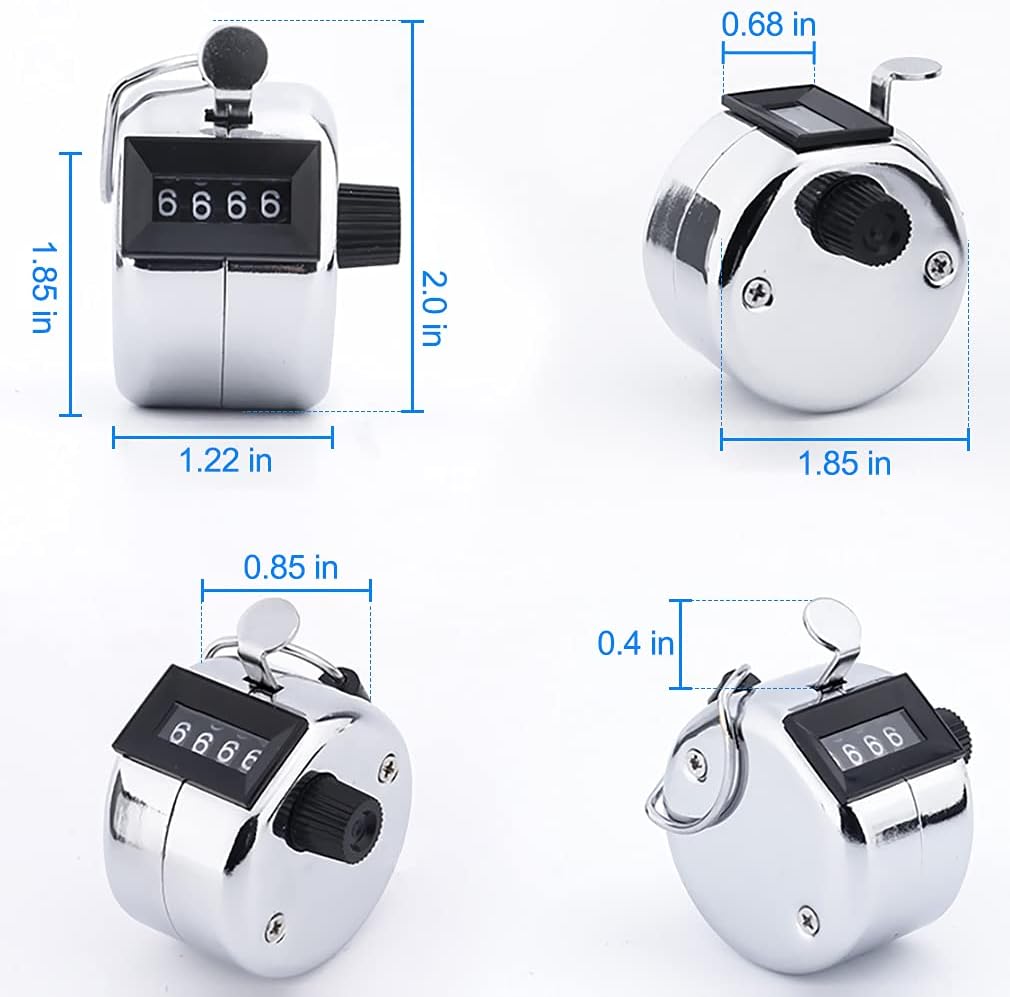Handheld 4 Digital Tally Counter Mechanical Manual Palm Clicker Number ...