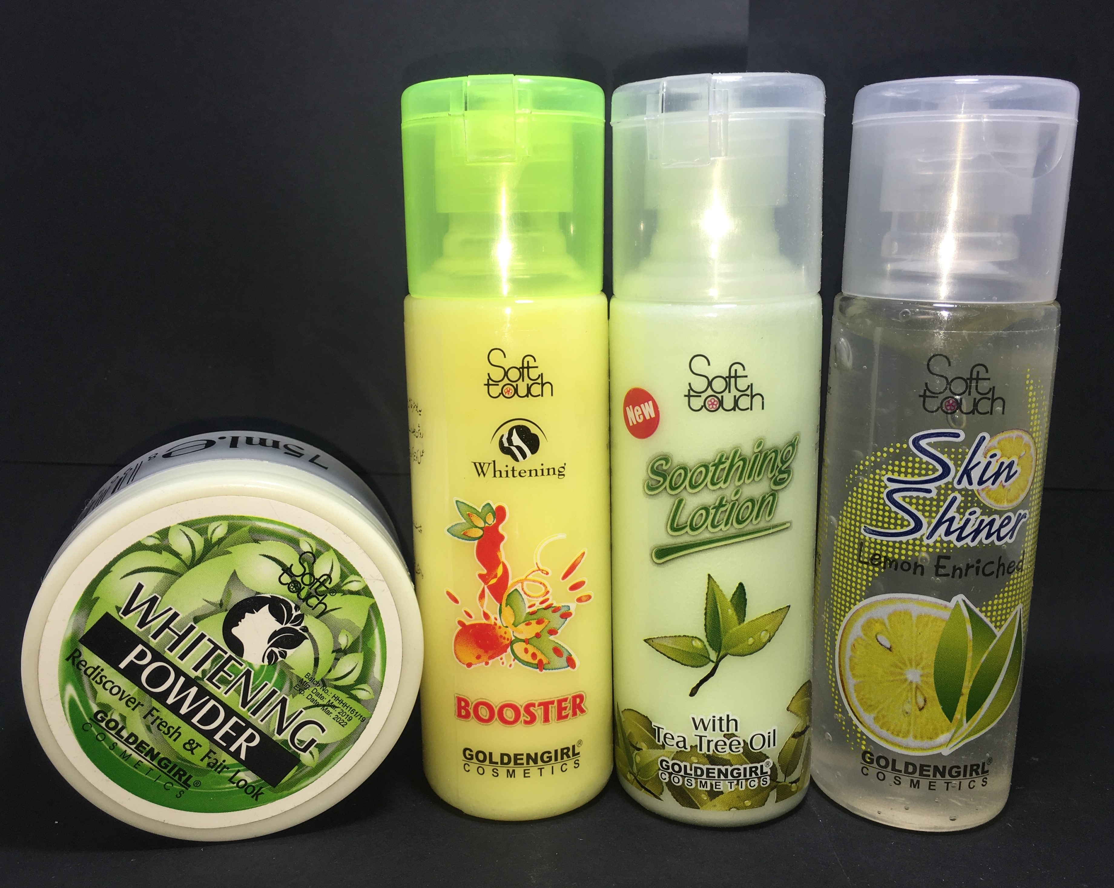 Soft Touch Skin Shiner + Sooting Lotion + brightning Booster ...