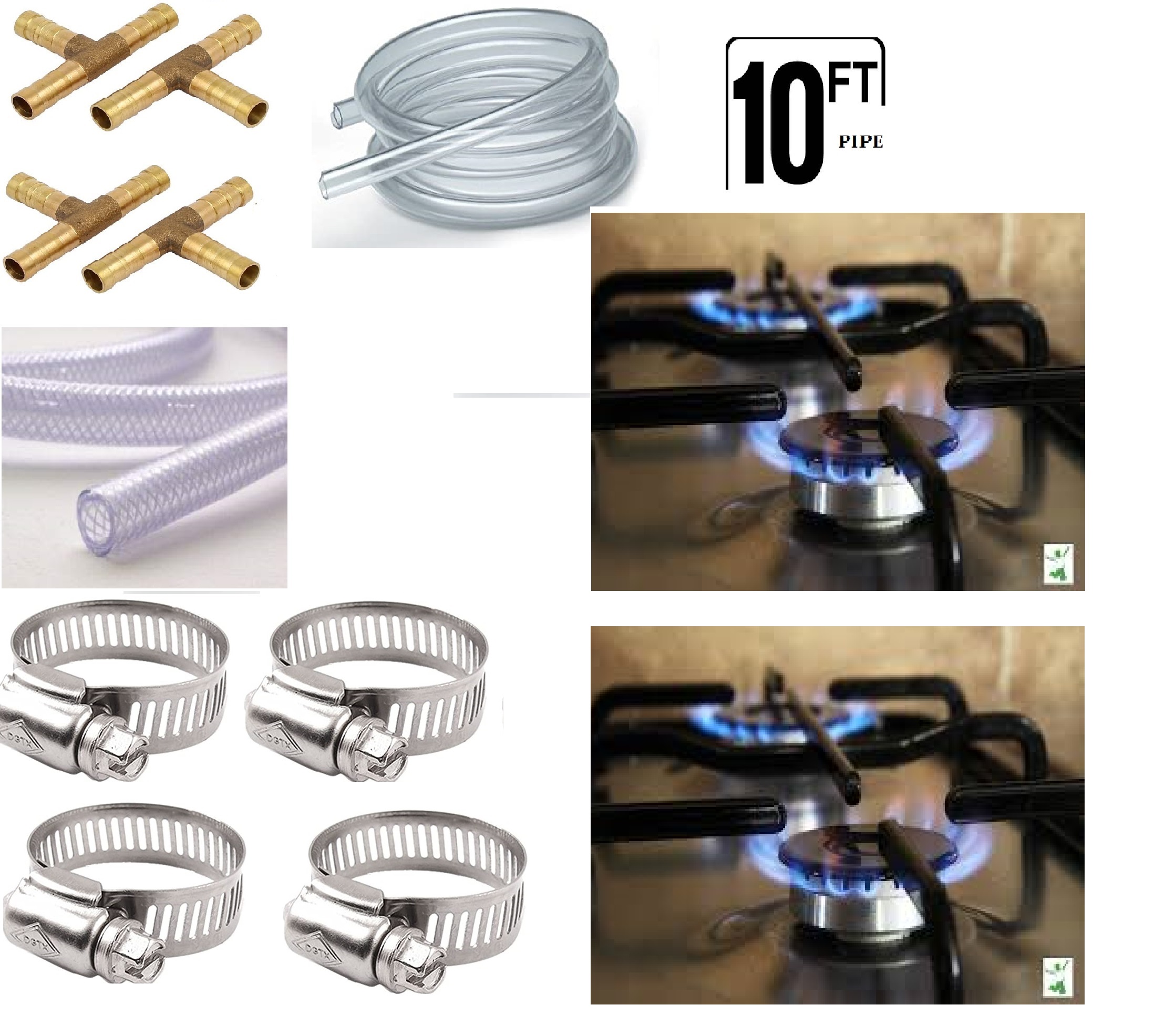 3 Ways Gas Pipe Splitter, Connector, Jointer, CLAMP,HOSE CLIP FOR ...