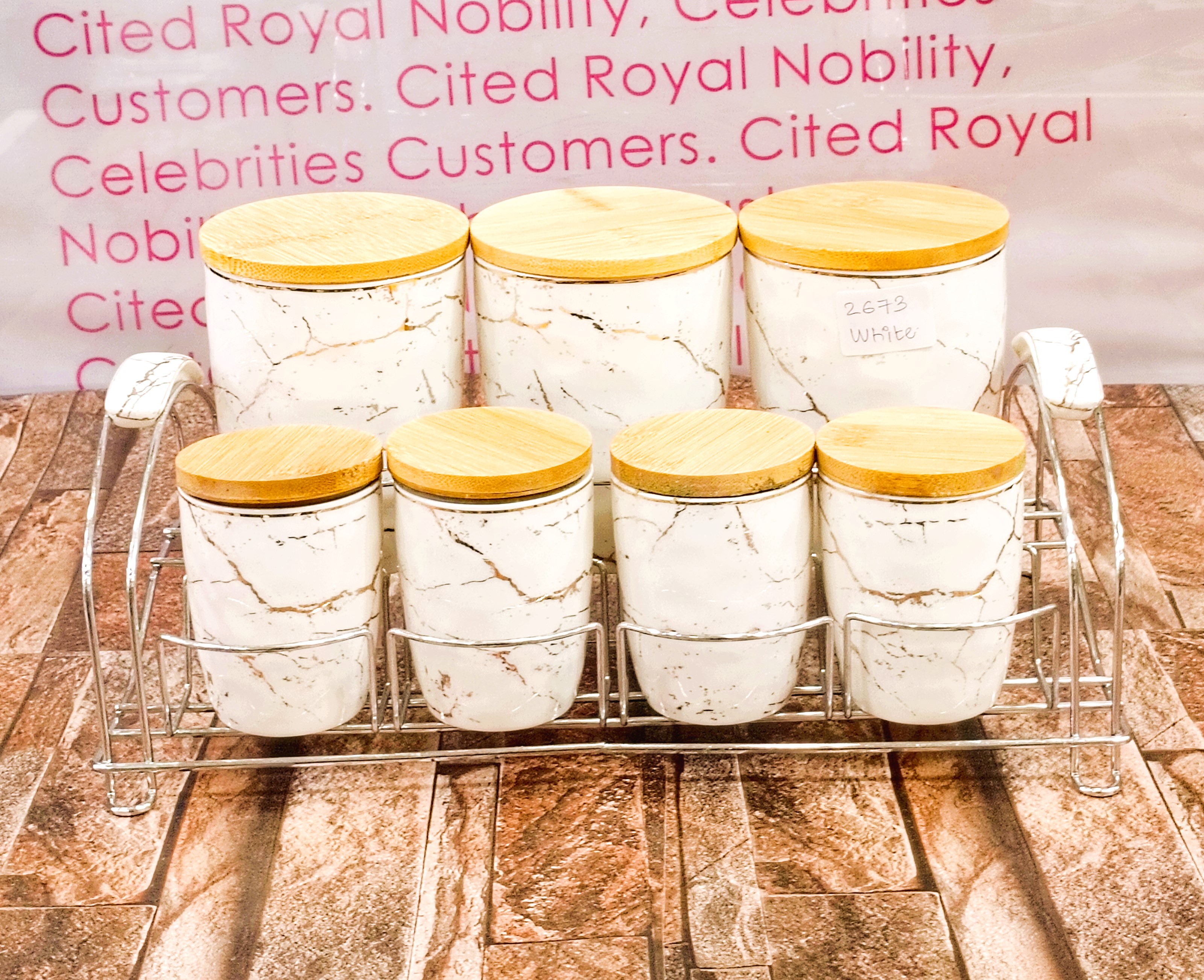 7-Piece Airtight Ceramic Canister Set with 3 Large and 4 Small ...