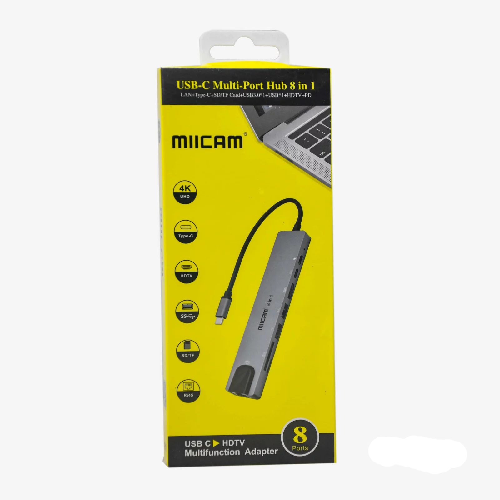 USB C Hub 8 in 1 Multiport Type C Adapter with 4K HDMI Port, Ethernet ...