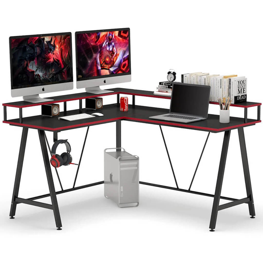 L-Shaped Corner Computer Gaming Desk - The Perfect Blend of a L-Shaped ...