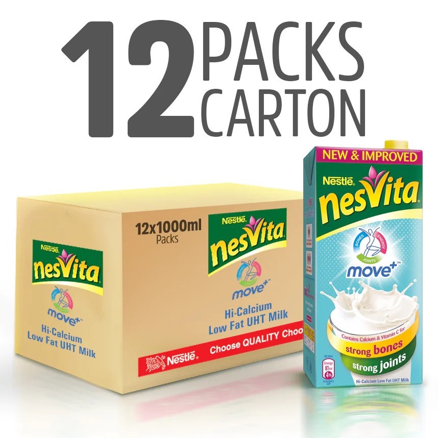 Nesvita low fat milk Calcium plus 1 Ltr pack of 12 | Daraz.pk