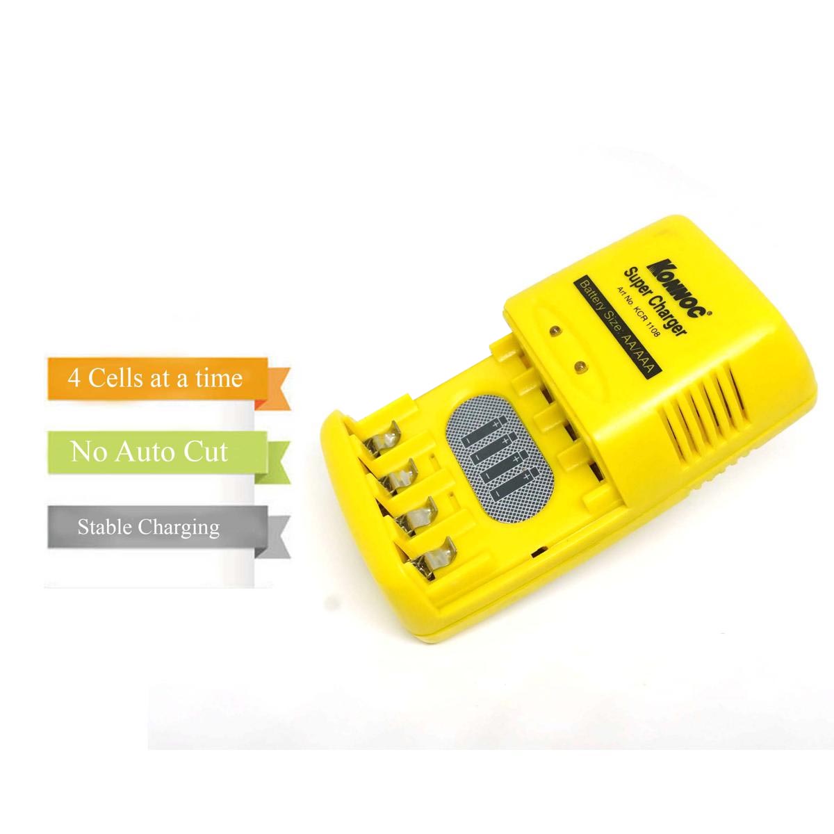 AA AAA Battery Cell Charger KONNOC For Camera Flash Rechargeable Cell ...