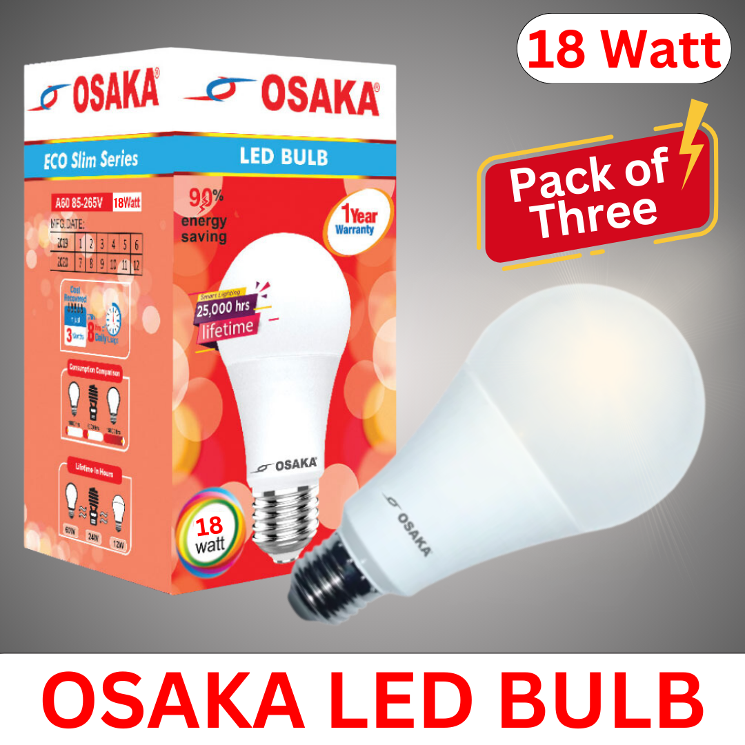 Pack of 3 OSAKA 18 W LED BULB | 220 V SUPPORTED | 3 X 18 Watt Osaka LED ...