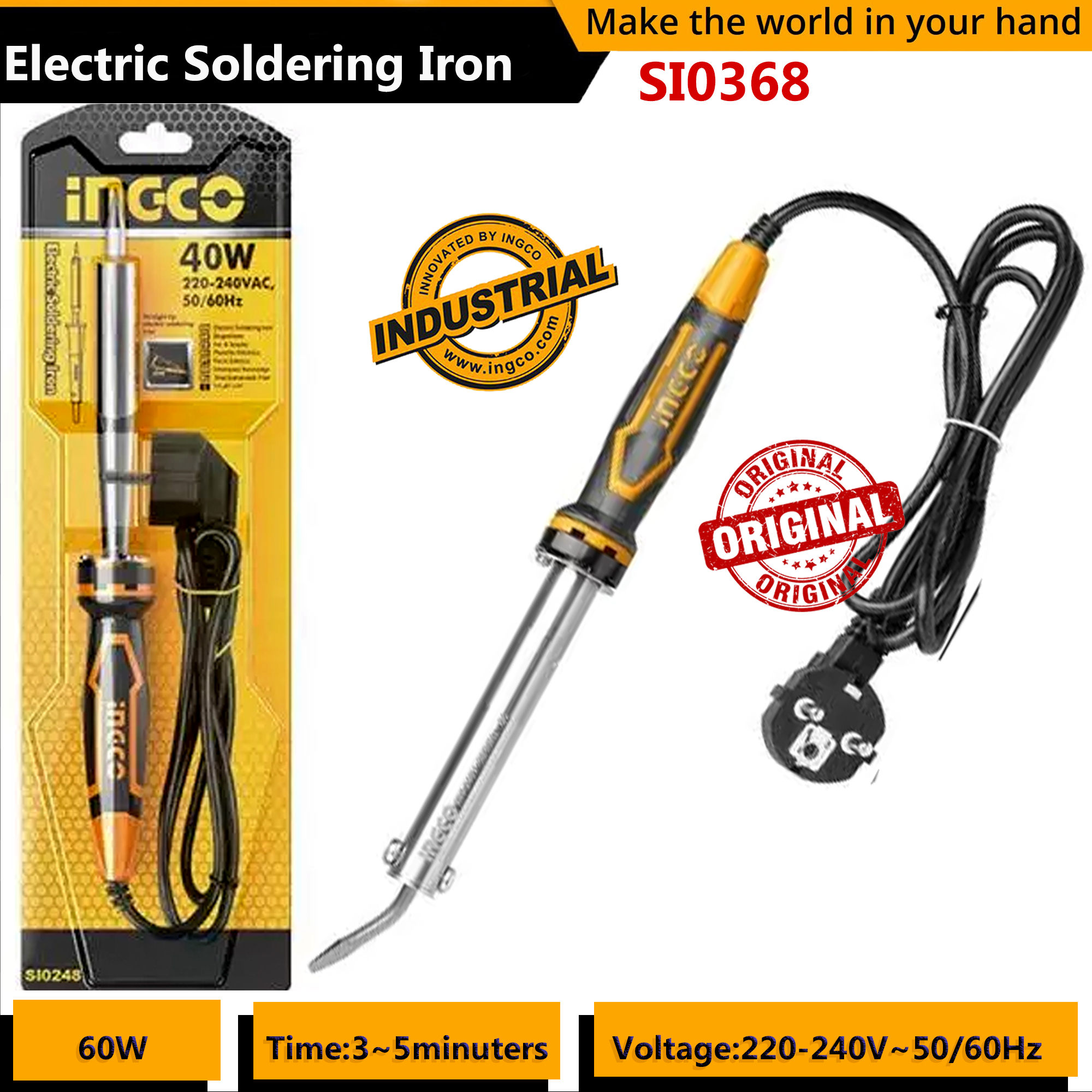Electric Soldering Iron 60W INGCO SI0368 | Daraz.pk