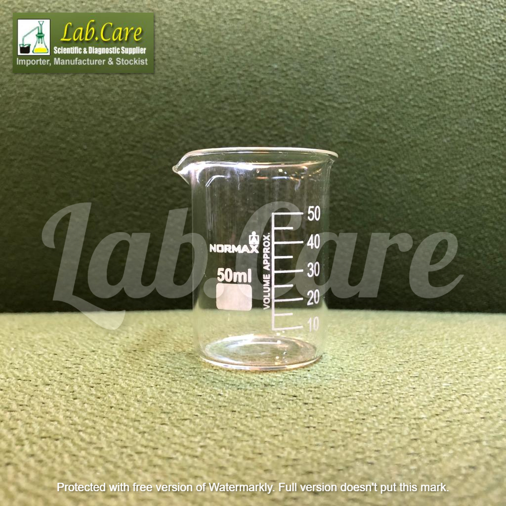 Glass Beaker 50 ml Normax, Low Form Griffin, Borosilicate 3.3 Glass ...