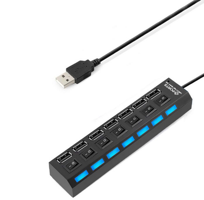 7 LED USB 2.0 Adapter Hub Power on/off Switch for PC Laptop | Daraz.pk
