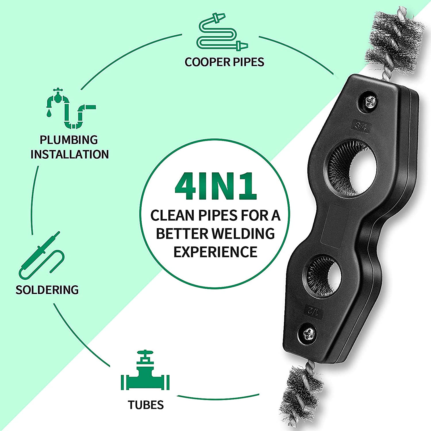 4 Pcs Copper Pipe Cleaner and Reamer Set Inner-Outer Reamer Pipe and ...