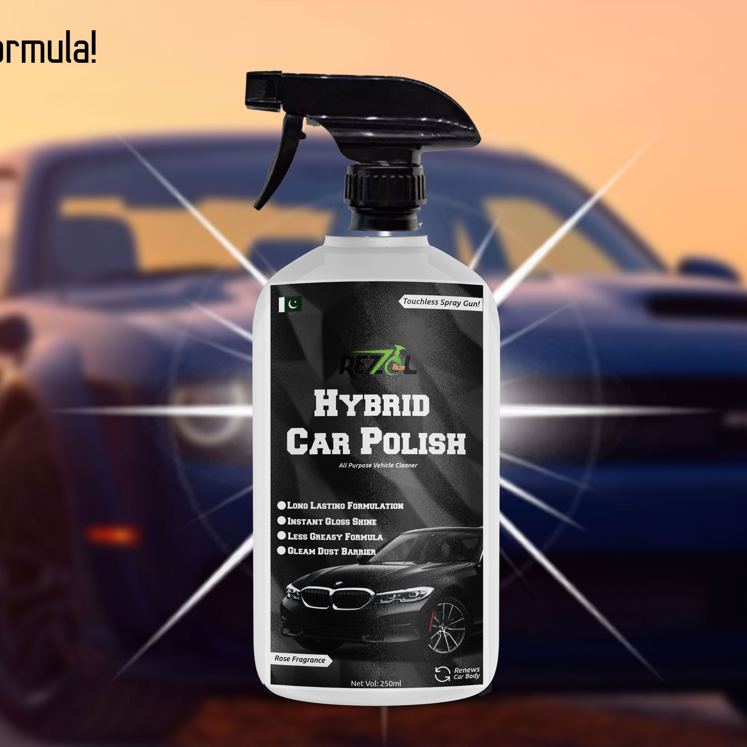 Rezol All Purpose Vehicle Cleaner 250ml - Dashboard Polish - Car Polish - Tyre Polish - Leather ...