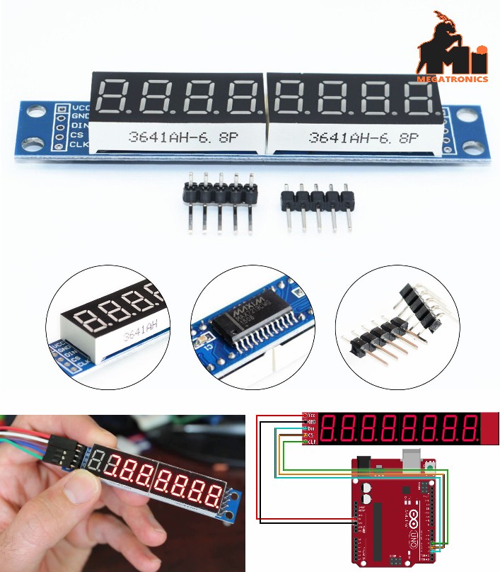 MAX7219 8 Digit 7 seven Segment LED Display screen Module | Daraz.pk