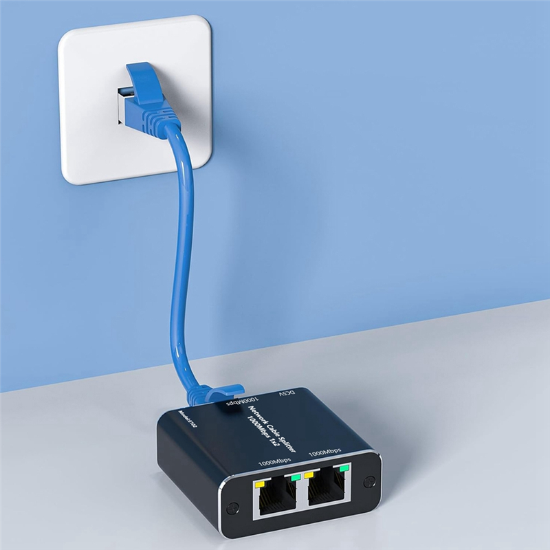 RJ45 Splitter Connector Adapter Gigabit Network Splitter 1 to 2 ...