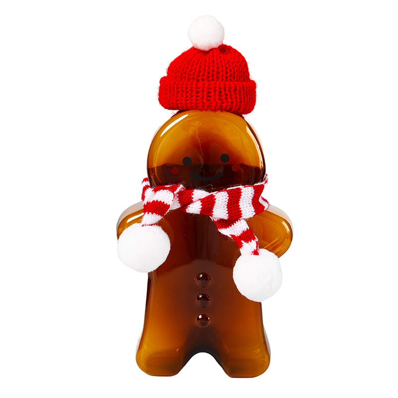 500ML Gingerbread Man Bottle Bear Shape Plastic Drink Cup Christmas ...