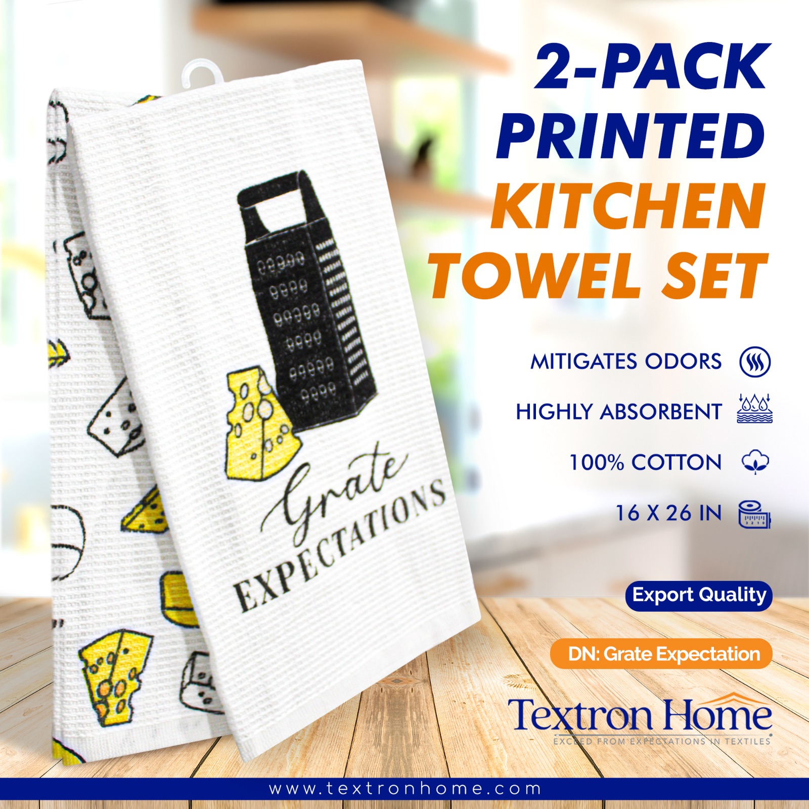 2 PCs 100% Cotton Kitchen Towels Super Dry Dish Cloth | Daraz.pk