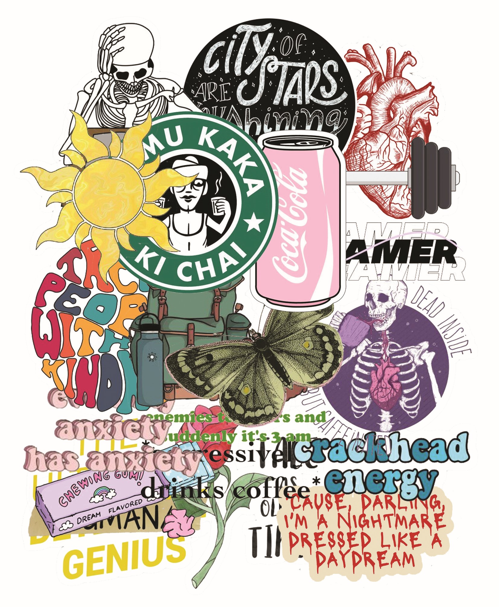 Multiple Aesthetic Stickers Of Your Choice Available in Single, Pack of ...