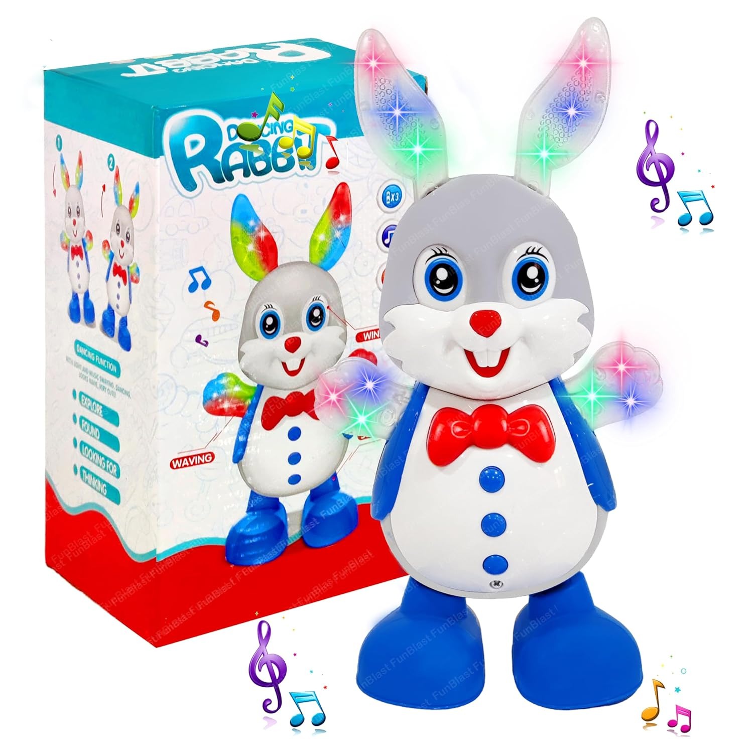 FunBlast Dancing Rabbit with Music, Flashing Lights, Dancing Toys for ...