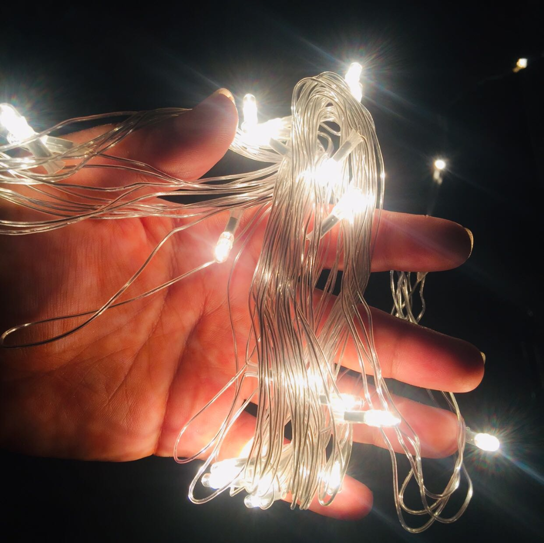 Pack of 6 - Golden Still Fairy Light String - 20 ft each - (220V) for ...