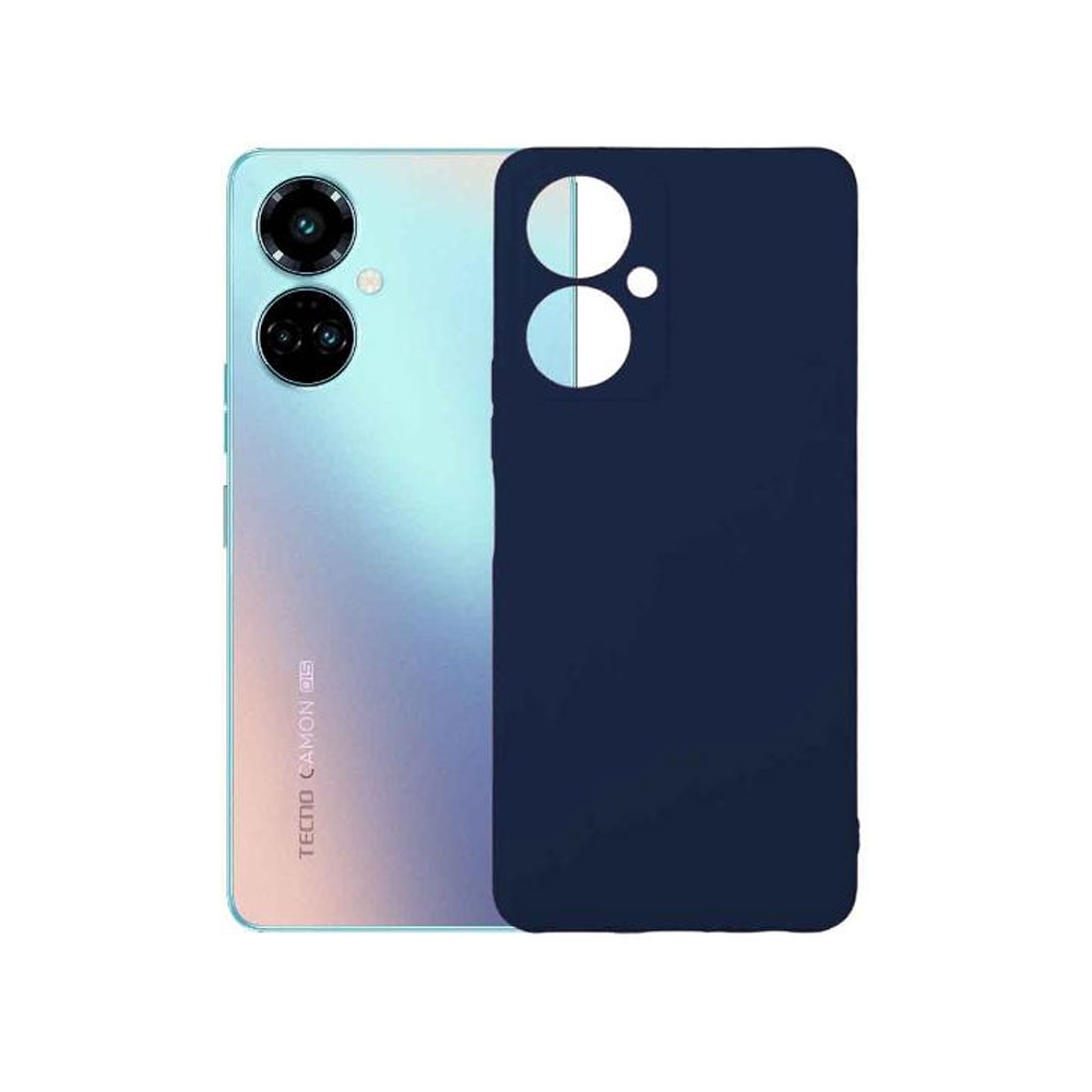 Tecno Camon 19 Pro Soft Silicone Case Mobile Pouch (Navy Blue) | Daraz.pk