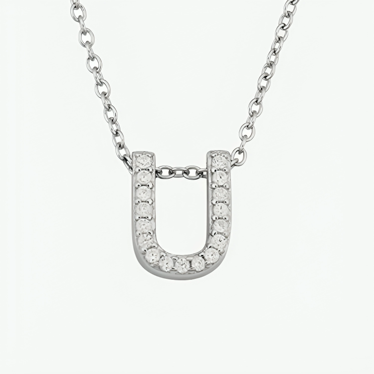 Silver Stainless Steel Alphabet Necklace/Locket/Pendants for Girls ...