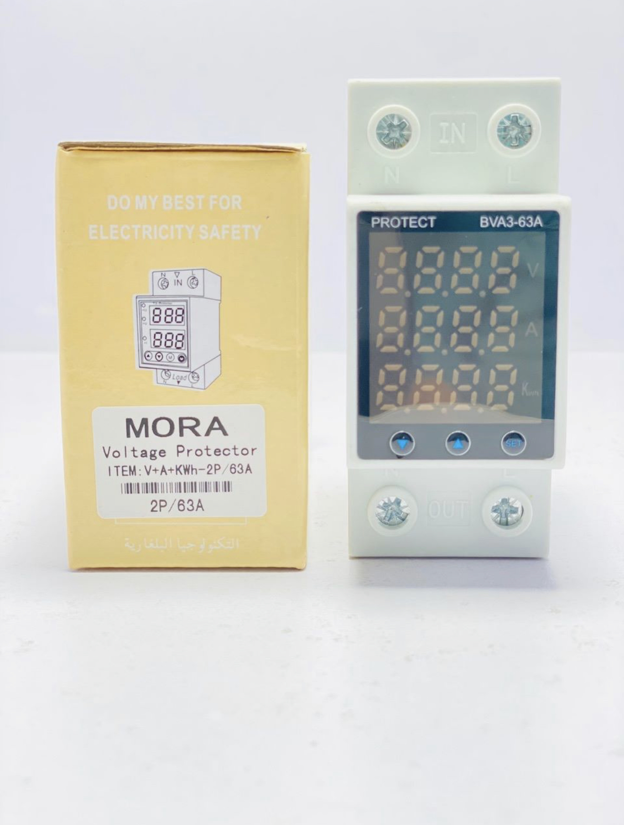 Mora 3 in 1 Over and Under Voltage Protector With KWH Meter | 3 in 1 ...