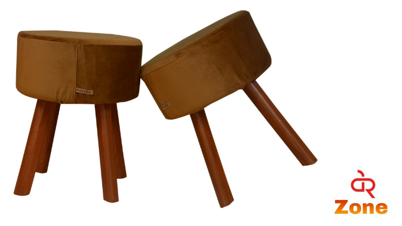 Pack Of 2 Wood Stool, Foot Rest, Living Room Furniture, Kitchen Stool ...