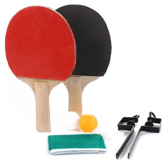 Table Tennis Racket Bat with Net Three Balls and metal poles For Kids ...