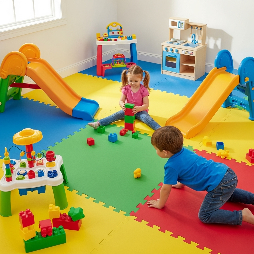 EVA Foam Gym Flooring Mat 2x2 Feet – 13mm Thick Interlocking Floor Mats ...