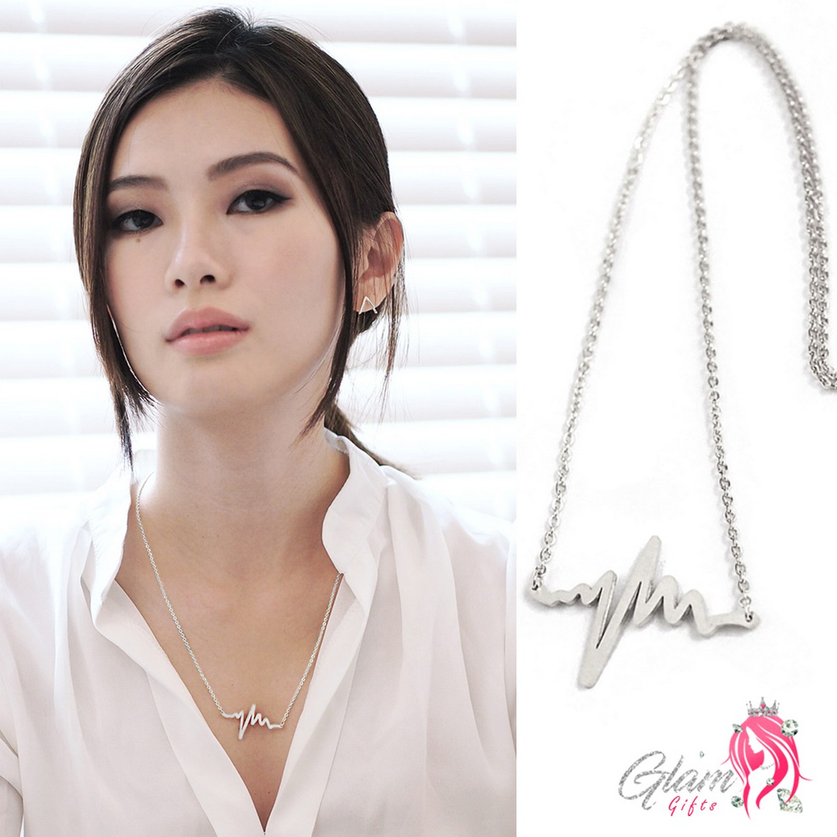 ECG Heart Beat Pendant Necklace for Girls Nice Gift for Friends | Daraz.pk