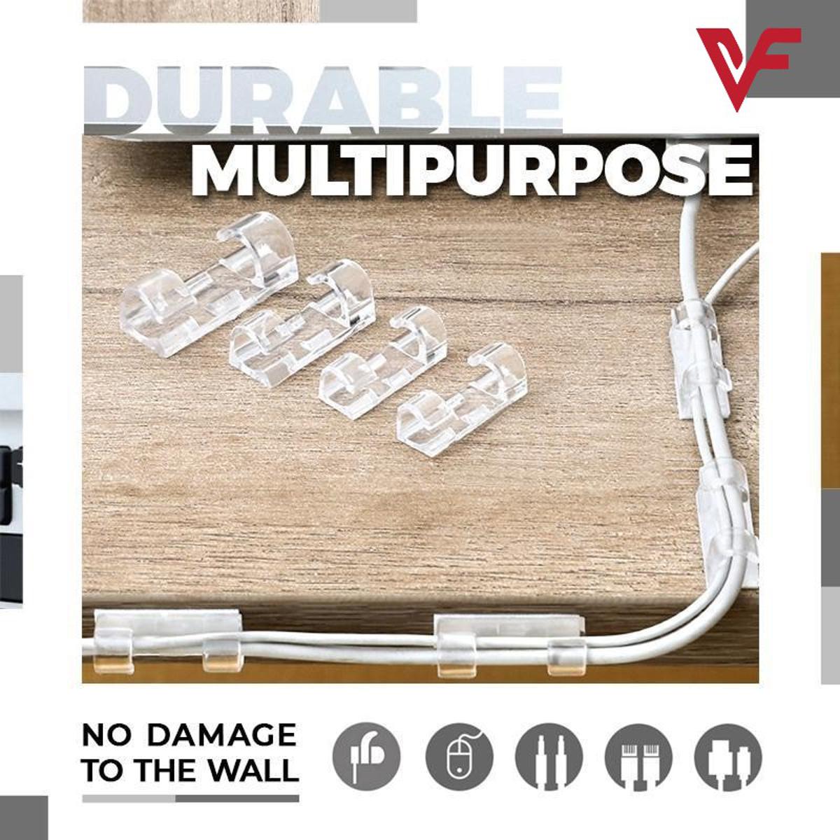 20 Pcs Smart Cable Organizer Desktop and Workstation Cord Clips ...