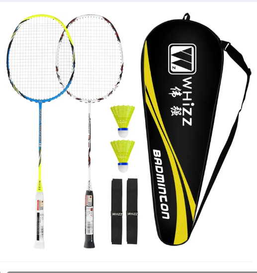2-Player Carbon Graphite Badminton Racket Set, Full Carbon Fiber ...