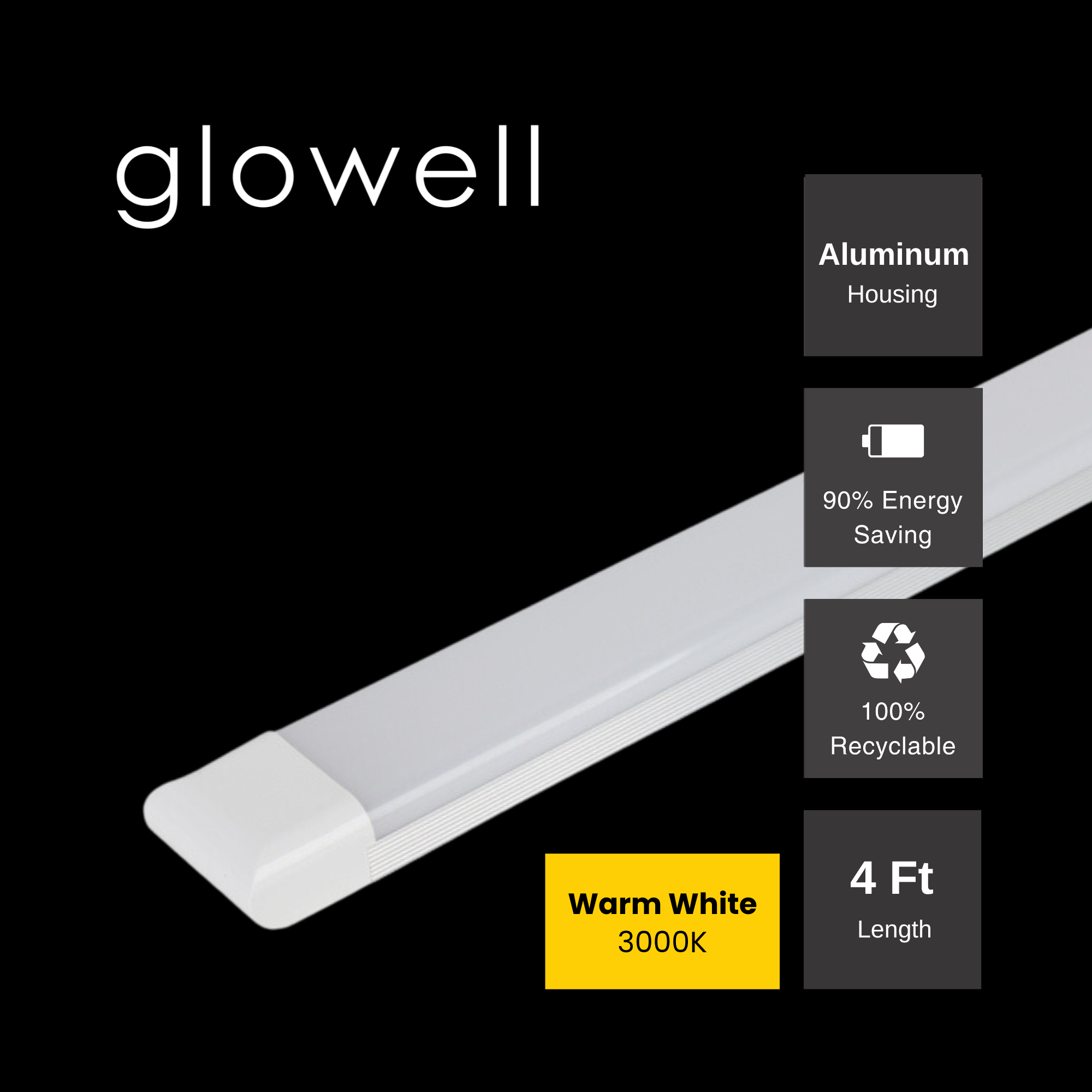 Glowell LED Batten Light 40W (Slim Bracket Tube Light) | Daraz.pk