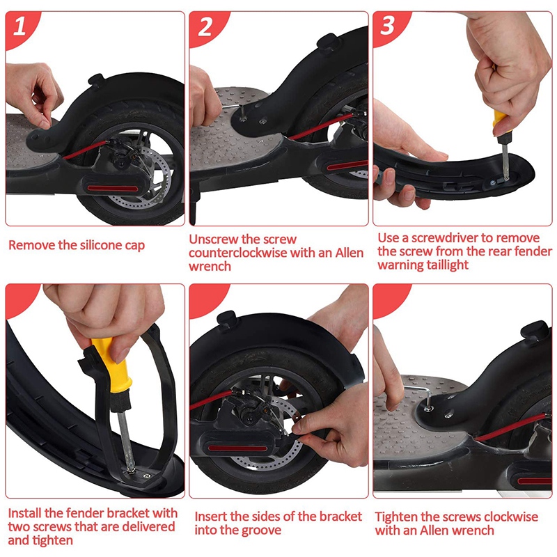 Rear Mudguard and Bracket Accessory with Taillight for Xiaomi M365/M365 ...