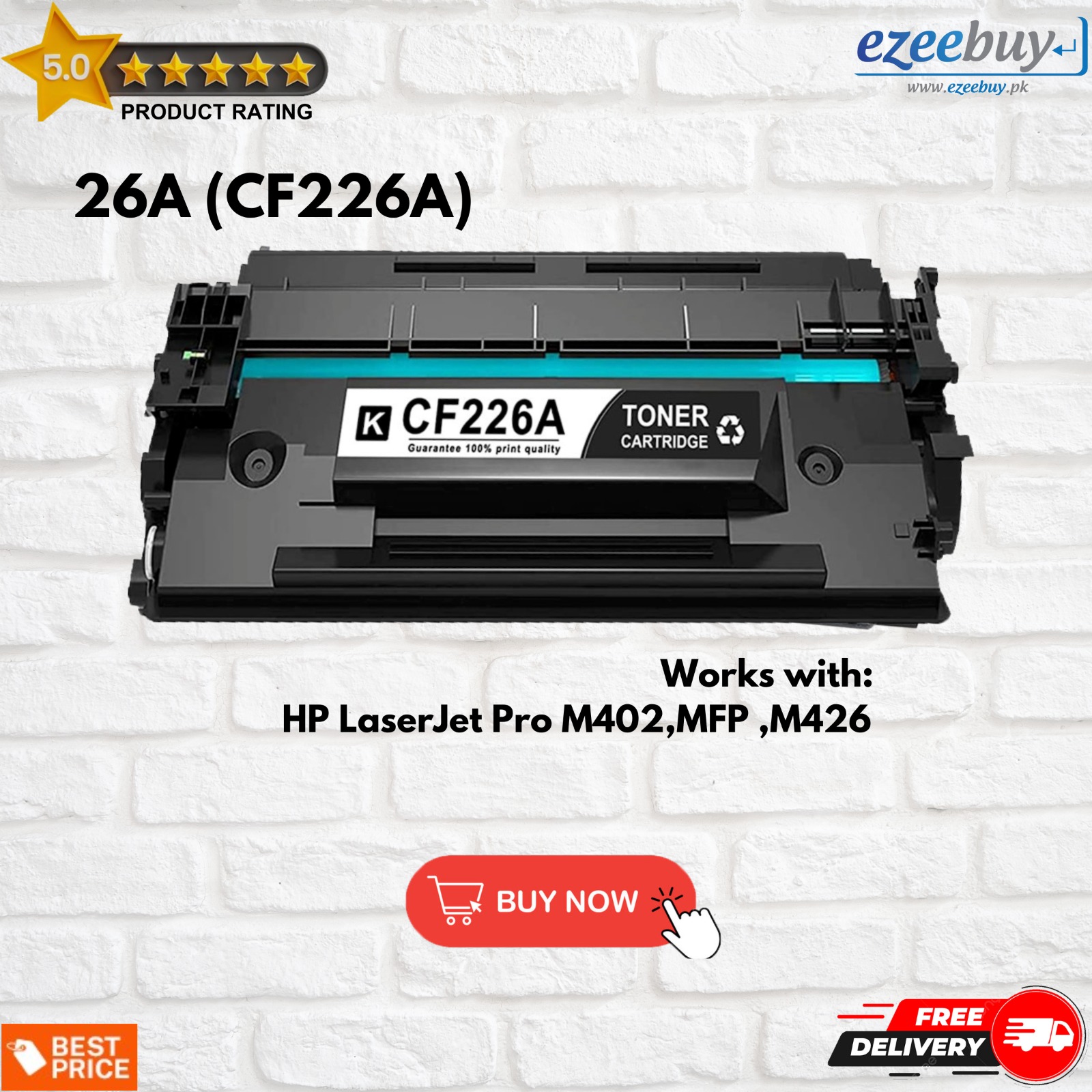 HP 26A CF226A Black Laser Toner Cartridge | Daraz.pk