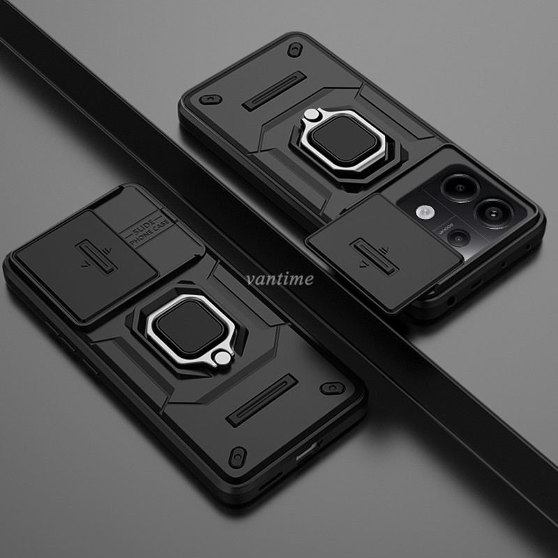 Vantime for Xiaomi Redmi Note 13 Pro 5G / Poco X6 5G Hard Case Sliding Lens Protect Magnetic ...